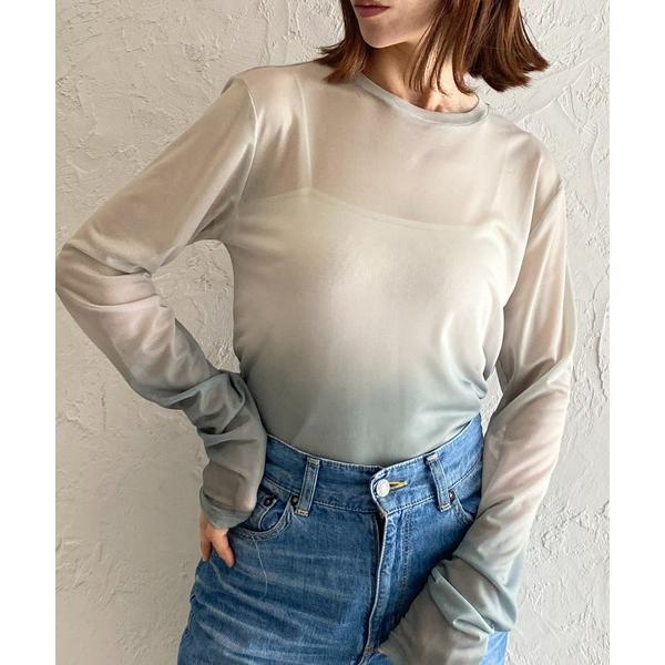 『セール実施中』ZOZO問い合わせ番号:92257343ショップ:wears，ウェアーズブランド:She's Closet，シーズクローゼット商品名:グラデーションクルーネック長袖シースルー/シアーロングTシャツカットソートップスカテゴリ:...