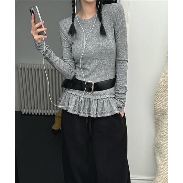 『タイムセール実施中』ZOZO問い合わせ番号:92258060ショップ:VIBGYOR，ヴィブジョーブランド:MEMECLE，メメクル商品名:【 MEMECLE / メメクル 】裾フリルレイヤード 長袖トップスカテゴリ:トップス>Tシ...