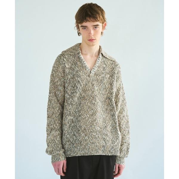 『セール実施中』ZOZO問い合わせ番号:92353379ショップ:BROKEN BASE，ブロークンベースブランド:Camphor wood，カンファーウッド商品名:skipper stitching l/s knit shirt / 透か...