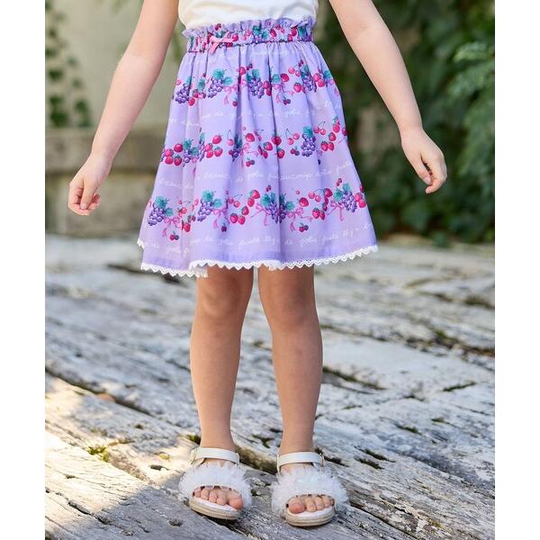 『セール実施中』ZOZO問い合わせ番号:92386388ショップ:ANY，エニィブランド:ANY，エニィ商品名:総柄フルーツ スカートカテゴリ:スカート>スカートブランド品番:SKFKGM0433素材:エクリュ/ラベンダー：[本体]ポ...