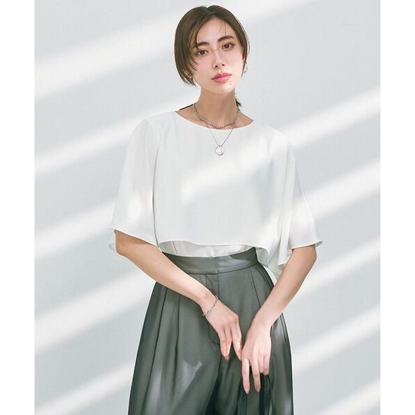 ZOZO問い合わせ番号:92421266ショップ:23区，ニジュウサンクブランド:23区，ニジュウサンク商品名:ストレッチジョーゼット  ケープデザイン カットソーカテゴリ:トップス>Tシャツ/カットソーブランド品番:KKWOGM04...
