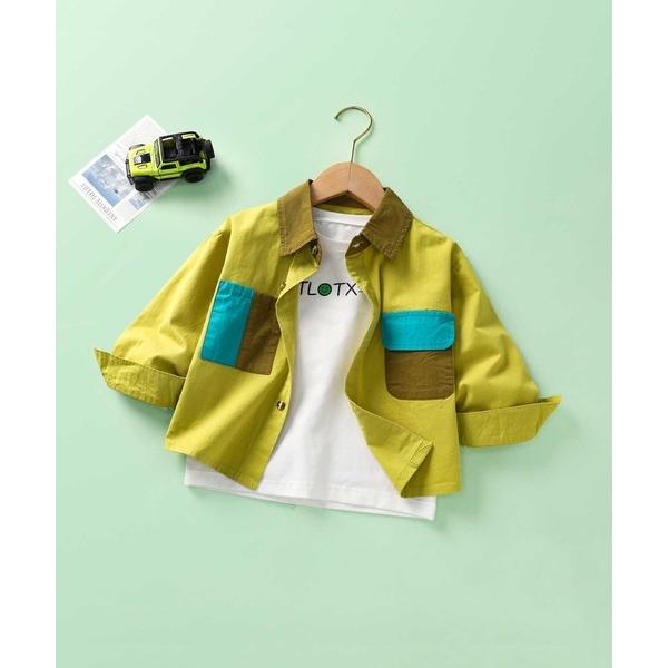 『タイムセール実施中』ZOZO問い合わせ番号:92421597ショップ:aimoha，アイモハブランド:aimoha，アイモハ商品名:【aimoha-KIDS-】カラーブロックデザインキッズシャツカテゴリ:トップス>シャツ/ブラウスブ...