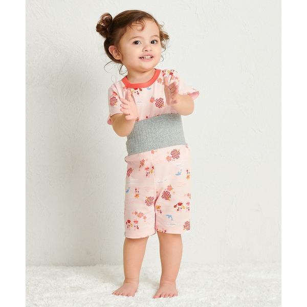 ZOZO問い合わせ番号:92424913ショップ:MIKI HOUSE HOT BISCUITS，ミキハウスホットビスケッツブランド:HOT BISCUITS，ホットビスケッツ商品名:リゾートキャビット 腹巻き付き タック天竺素材 半袖パジ...