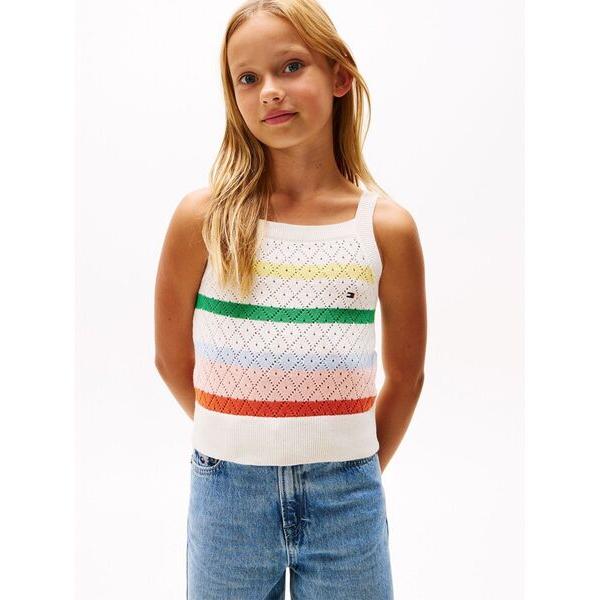 『セール実施中』ZOZO問い合わせ番号:92425605ショップ:TOMMY HILFIGER，トミー ヒルフィガーブランド:TOMMY HILFIGER，トミーヒルフィガー商品名:GIRLS クロッシェタンクトップカテゴリ:トップス&gt...