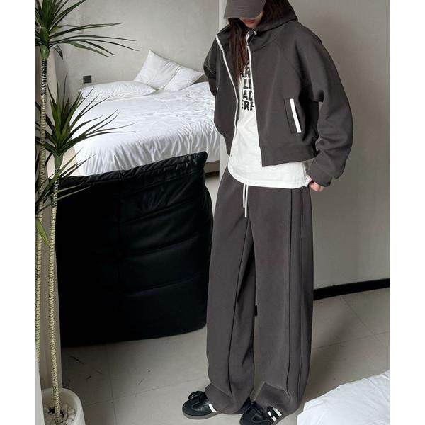 『タイムセール実施中』ZOZO問い合わせ番号:92460449ショップ:RIVER FIELD &amp; Co.，リバーフィールド　アンド　コーブランド:LOWO，ロワ商品名:スウェットフードパーカー・カーブパンツ セットアップ 上下セッ...