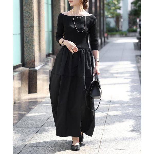 『タイムセール実施中』ZOZO問い合わせ番号:92461083ショップ:Bonjour Sagan，ボンジュールサガンブランド:Bonjour Sagan，ボンジュールサガン商品名:スクエアネックニットコンビコクーンワンピースカテゴリ:ワン...