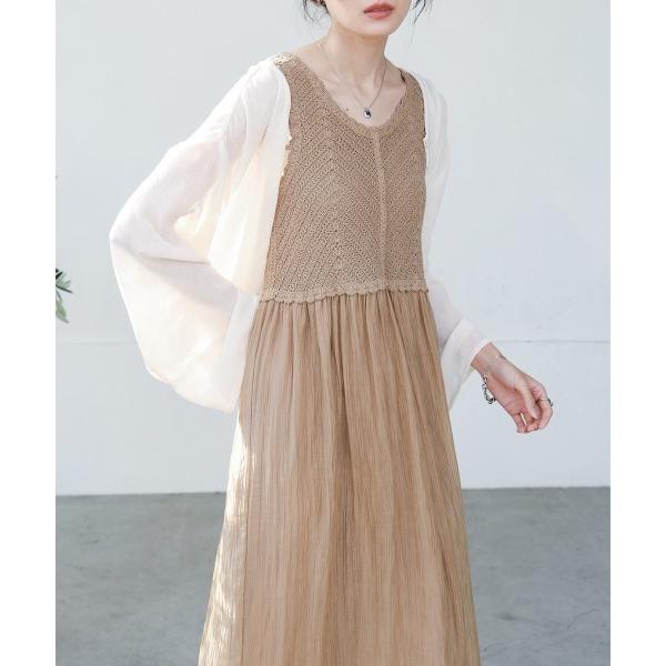 『タイムセール実施中』ZOZO問い合わせ番号:92564304ショップ:Bab，バブブランド:Bab，バブ商品名:クロシェコンビキャミワンピース【低身長・高身長向けサイズあり】カテゴリ:ワンピース/ドレス>ワンピースブランド品番:55...