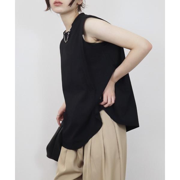 ZOZO問い合わせ番号:92596380ショップ:ISOOK，アイスーブランド:Reurie'，レウリィ，ISOOK，アイスー商品名:ショルダータックノースリーブT/shoulder tuck nosleeve T　カットソー　袖なし　シン...