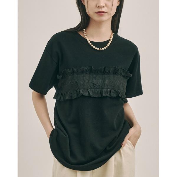 『セール実施中』ZOZO問い合わせ番号:92596880ショップ:moi tytto，モイ　テュットブランド:moi tytto，モイテュット商品名:フリルデザインTシャツカテゴリ:トップス>Tシャツ/カットソーブランド品番:MO00...