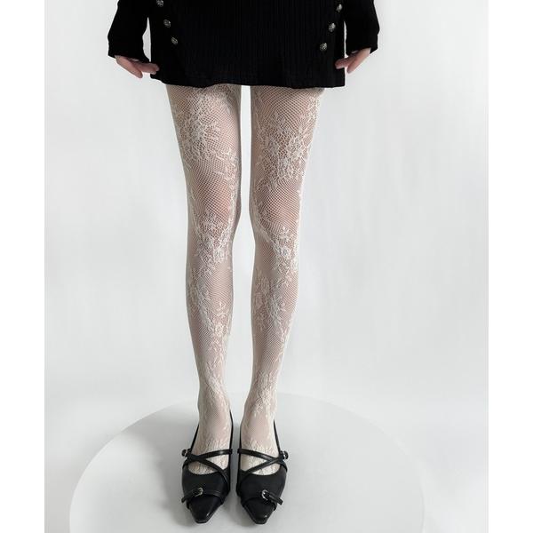 『タイムセール実施中』※このアイテムは返品・交換対象外商品です。ZOZO問い合わせ番号:92598047ショップ:CERCA，チェルカブランド:Nia，ニア商品名:Nia(ニア)/フラワーレースタイツ　ストッキングカテゴリ:レッグウェア&g...