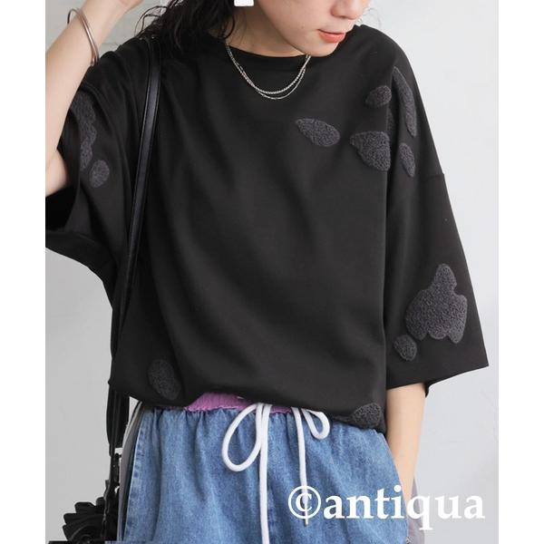 『タイムセール実施中』ZOZO問い合わせ番号:92598282ショップ:antiqua，アンティカブランド:antiqua，アンティカ商品名:サガラ刺繍Ｔシャツカテゴリ:トップス>Tシャツ/カットソーブランド品番:PN-00550素材...