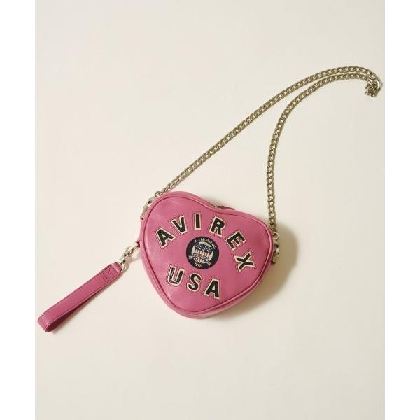 ZOZO問い合わせ番号:92598330ショップ:AVIREX WOMAN，アヴィレックス ウーマンブランド:AVIREX，アヴィレックス商品名:《直営店限定》VARSITY HEART CHAIN BAG/バーシティーハートチェーンバッグ...