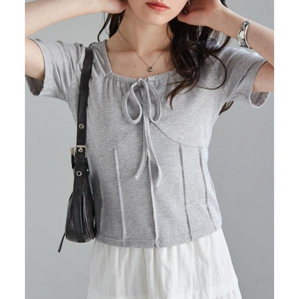 『タイムセール実施中』ZOZO問い合わせ番号:92630342ショップ:RANAN，ラナンブランド:solleim，ソルレム，RANAN，ラナン商品名:フロントリボンギャザーTシャツカテゴリ:トップス>Tシャツ/カットソーブランド品番...