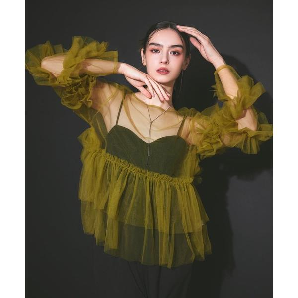 ZOZO問い合わせ番号:92631607ショップ:darial，ダリアルブランド:darial，ダリアル商品名:【darial】frill tule tops フリルチュール 単品 トップス お呼ばれ 結婚式 二次会 成人式 同窓会 セレモ...