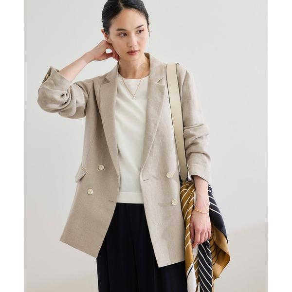 『セール実施中』ZOZO問い合わせ番号:92633965ショップ:ROPE'，ロぺブランド:ROPE'，ロペ商品名:尾州リネンダブルブレストジャケットカテゴリ:ジャケット/アウター>テーラードジャケットブランド品番:2025-A-GG...