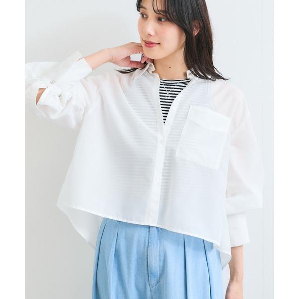 『セール実施中』ZOZO問い合わせ番号:92664513ショップ:VIS，ビスブランド:VIS，ビス商品名:【防シワ/接触冷感/洗える】ボリュームスリーブショート丈シアーシャツカテゴリ:トップス>シャツ/ブラウスブランド品番:2025...