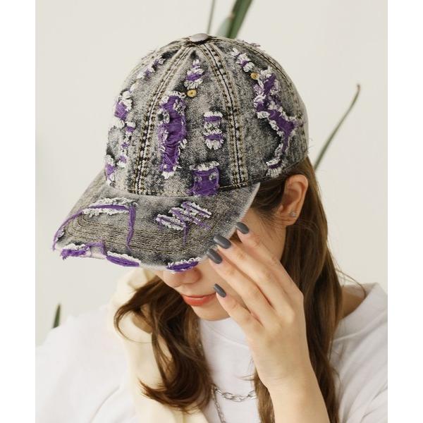 ZOZO問い合わせ番号:92666429ショップ:ROOP TOKYO，ループトーキョーブランド:ROOPTOKYO，ループトウキョウ商品名:Two-color damaged denim cap / 2カラーダメージデニムキャップカテゴリ...