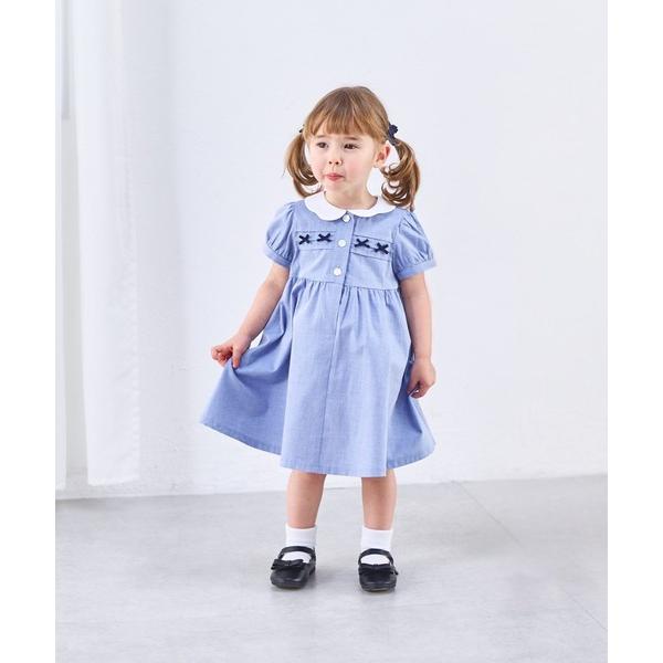 ZOZO問い合わせ番号:92667447ショップ:CHOPIN，ショパンブランド:CHOPIN，ショパン商品名:【ベビー】丸襟ミニリボン半袖ワンピース（80〜100cm）カテゴリ:ワンピース/ドレス>ワンピースブランド品番:2536-...