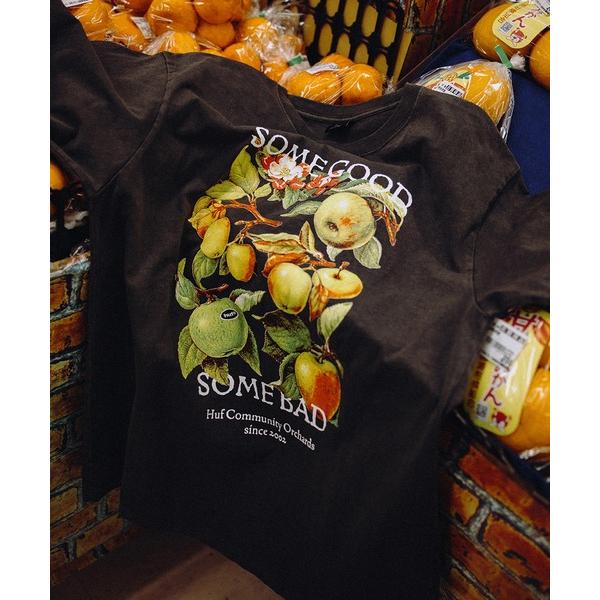 ZOZO問い合わせ番号:92699260ショップ:HUF，ハフブランド:HUF，ハフ商品名:ORCHARDS TEEカテゴリ:トップス>Tシャツ/カットソーブランド品番:25S_TS80238素材:コットン100%カラー:ブラック，ナ...