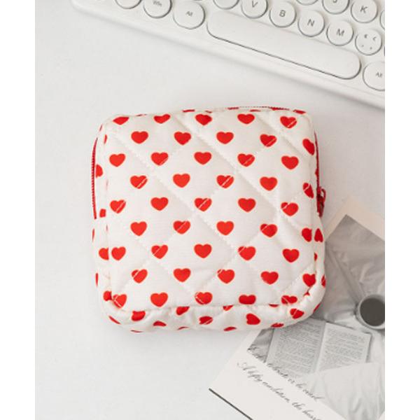 ZOZO問い合わせ番号:92733203ショップ:TONE，トーンブランド:TONE SELECT GOODS，トーンセレクトグッズ商品名:【urge select】ハートドット キルティング スクエア ミニポーチカテゴリ:財布/小物&gt...