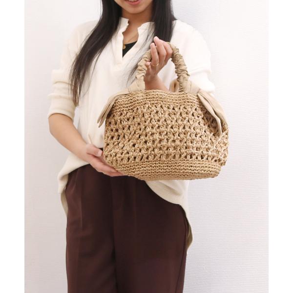 『セール実施中』ZOZO問い合わせ番号:92765872ショップ:UNBILLION，アンビリオンブランド:cache cache，カシュ カシュ商品名:カシュカシュ cachecache / 下がりリボン柄編みトートカテゴリ:バッグ&gt...