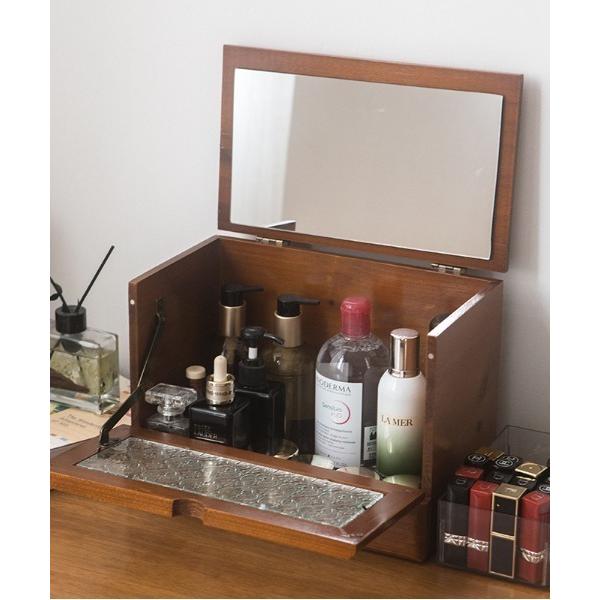 ZOZO問い合わせ番号:92768197ショップ:MANGROVE，マングローブブランド:Made in I，メイドインアイ，MANGROVE，マングローブ商品名:ミラー付き ヴィンテージガラスメイクボックスカテゴリ:インテリア>収納...