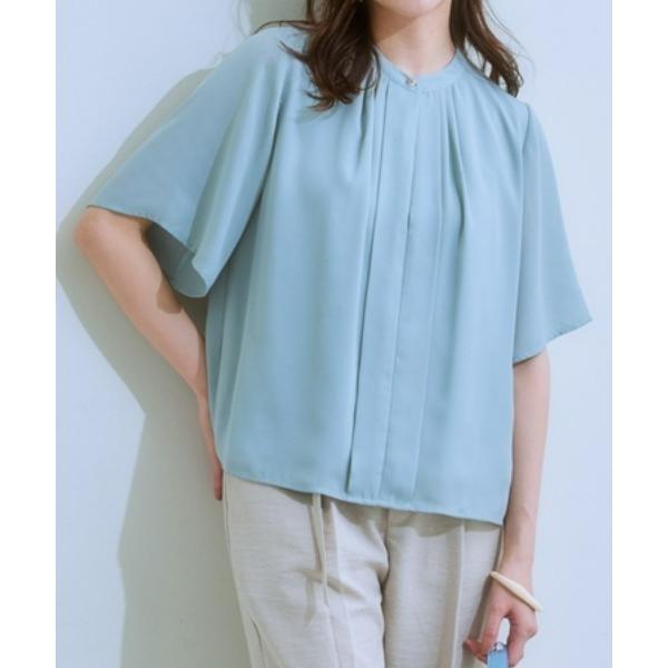 ZOZO問い合わせ番号:92771160ショップ:nissen，ニッセンブランド:7days Life Styling，セブンデイズライフスタイリング商品名:【カットソー裏地付】フロントタックジョーゼットフレア５分袖ブラウス＜大きいサイズ有...