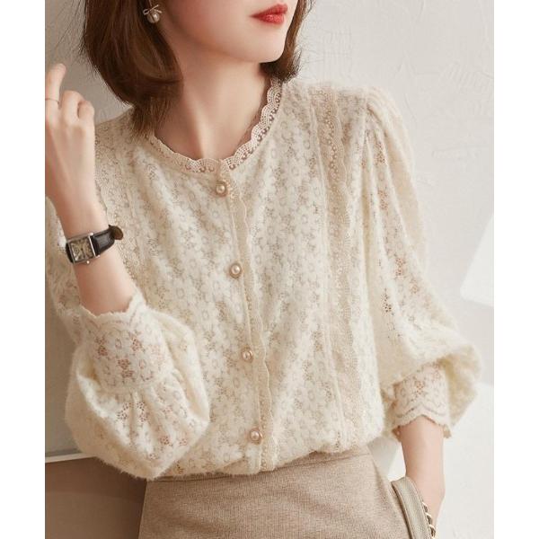 『タイムセール実施中』ZOZO問い合わせ番号:92771441ショップ:Ada.，エイダブランド:maison de LATIR，メゾンドラティール商品名:主役級の花柄レースボリューム袖ブラウスカテゴリ:トップス>シャツ/ブラウスブラ...