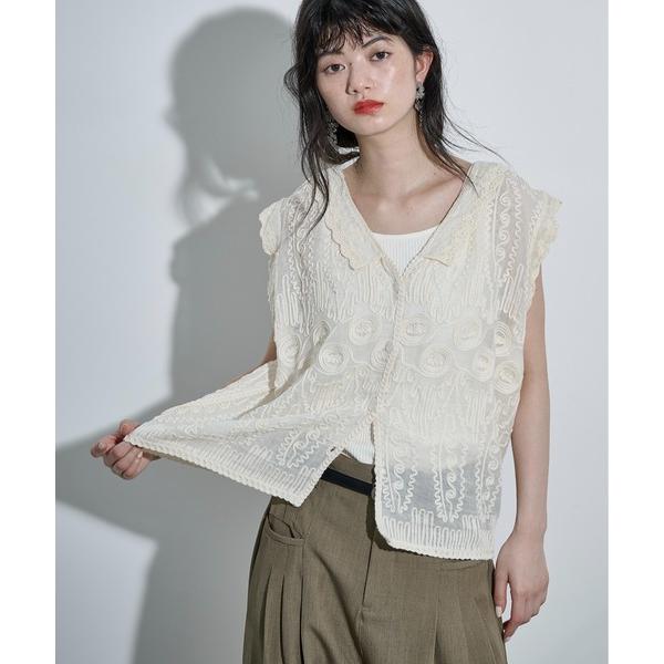 ZOZO問い合わせ番号:92771574ショップ:Auntie Rosa，アンティローザブランド:THE YOn，ザヨン商品名:コードレースフレンチスリーブコットンブラウスカテゴリ:トップス>シャツ/ブラウスブランド品番:TY0000...