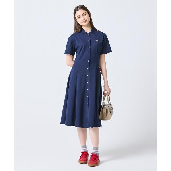 ZOZO問い合わせ番号:92804513ショップ:LACOSTE，ラコステブランド:LACOSTE，ラコステ商品名:鹿の子地シャツドレス ドレープフレアワンピースカテゴリ:ワンピース/ドレス>シャツワンピースブランド品番:EF9621...