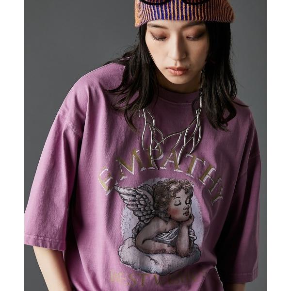 『タイムセール実施中』ZOZO問い合わせ番号:92807536ショップ:SMILE LAND，スマイルランドブランド:GEVS.，ジェイヴィス，SMILE LAND，スマイルランド商品名:綿100％ピグメント染エンジェルプリントTシャツ＜大...