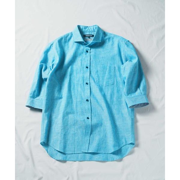 『セール実施中』ZOZO問い合わせ番号:92807948ショップ:MEN'S BIGI，メンズビギブランド:UNION STATION，ユニオンステーション商品名:COOLMAX フレンチリネン 7分袖シャツカテゴリ:トップス>シャツ...