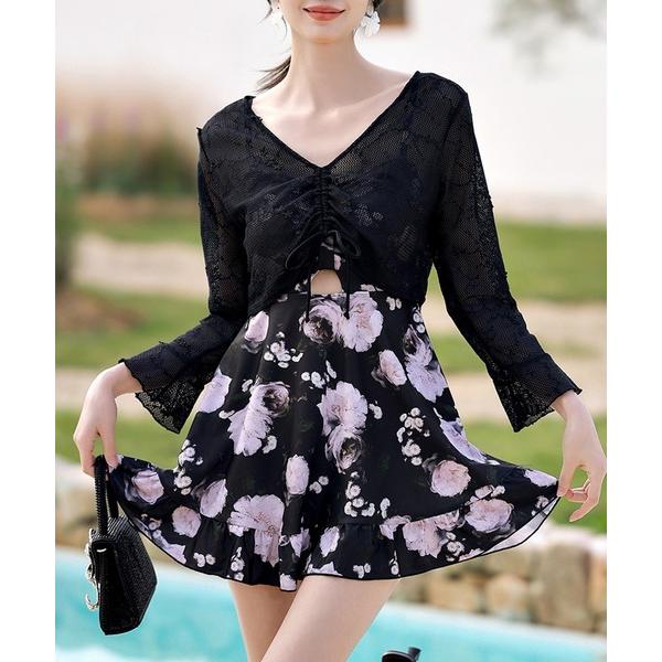 『タイムセール実施中』※このアイテムは返品・交換対象外商品です。ZOZO問い合わせ番号:92808197ショップ:TeddyShop，テディショップブランド:TeddyShop，テディショップ商品名:レディース水着 長袖透け感クロップドトッ...