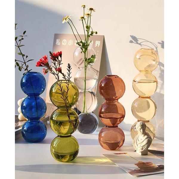 『タイムセール実施中』ZOZO問い合わせ番号:92808479ショップ:CERCA，チェルカブランド:CERCA，チェルカ商品名:【 somni / ソニ 】バブル型 3球 ガラスフラワーベース　花瓶カテゴリ:インテリア>フラワーベー...