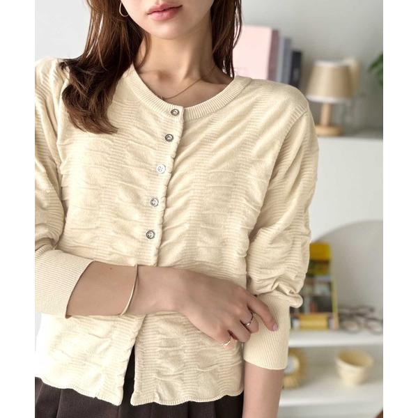 『セール実施中』ZOZO問い合わせ番号:92840619ショップ:Classical Elf，クラシカルエルフブランド:classicalelf，クラシカルエルフ商品名:【冷房・日除け対策に重宝！】前後2way7分袖シャーリングニットカーデ...