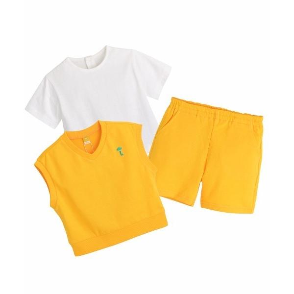 『セール実施中』ZOZO問い合わせ番号:92841102ショップ:moimoln，モイモルンブランド:moimoln，モイモルン商品名:【3点セット】カラーベスト＆パンツ＆Ｔシャツカテゴリ:ジャケット/アウター>セットアップブランド品...