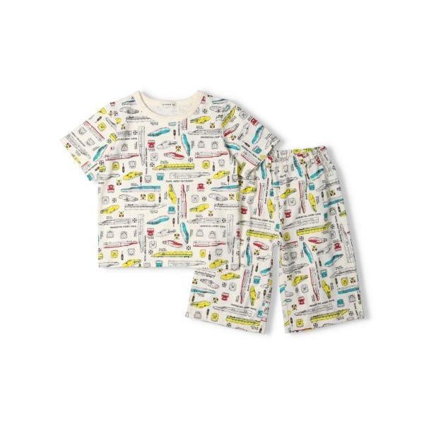 『セール実施中』ZOZO問い合わせ番号:92943078ショップ:こどもの森e-shop，コドモノモリイーショップブランド:Kids Foret，キッズフォーレ商品名:JR新幹線電車総柄半袖パジャマカテゴリ:ルームウェア>ルームウェア...