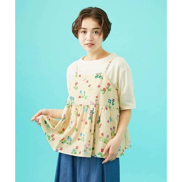 『セール実施中』ZOZO問い合わせ番号:92974796ショップ:Jocomomola，ホコモモラブランド:Jocomomola，ホコモモラ商品名:Verde pera プリントバックリボンキャミソールカテゴリ:トップス>タンクトップ...