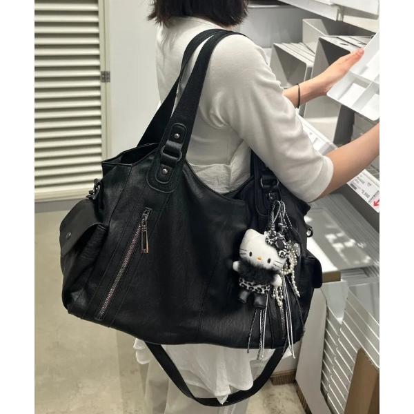 ZOZO問い合わせ番号:92976487ショップ:gossip！ロサンゼルス，ゴシップロサンゼルスブランド:gossip！ロサンゼルス，ゴシップロサンゼルス商品名:Y2K ダブルジップデザイン ボストンショルダーバッグ大容量  多機能ポケッ...