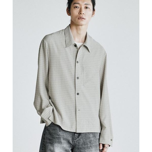 ZOZO問い合わせ番号:92978890ショップ:MONO-MART，モノマートブランド:WYM LIDNM，ウィム バイ リドム商品名:RAYON JACQUARD CROPPED SHIRTカテゴリ:トップス>シャツ/ブラウスブラ...