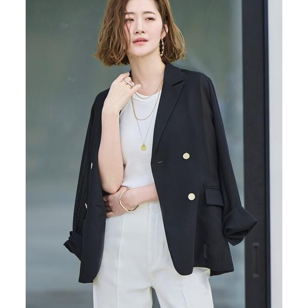 ZOZO問い合わせ番号:93011321ショップ:RUIRUE BOUTIQUE，ルイルエブティックブランド:RUIRUE BOUTIQUE，ルイルエブティック商品名:洗える ストレッチ ｜ パナマ シアー テーラードジャケット ｜ レディ...