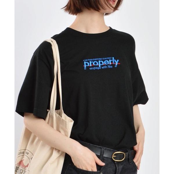 『タイムセール実施中』ZOZO問い合わせ番号:93012349ショップ:VIBGYOR，ヴィブジョーブランド:MODISH GAZE，モディシュガゼ商品名:【MODISH GAZE】properly刺繍Tシャツカテゴリ:トップス>Tシ...