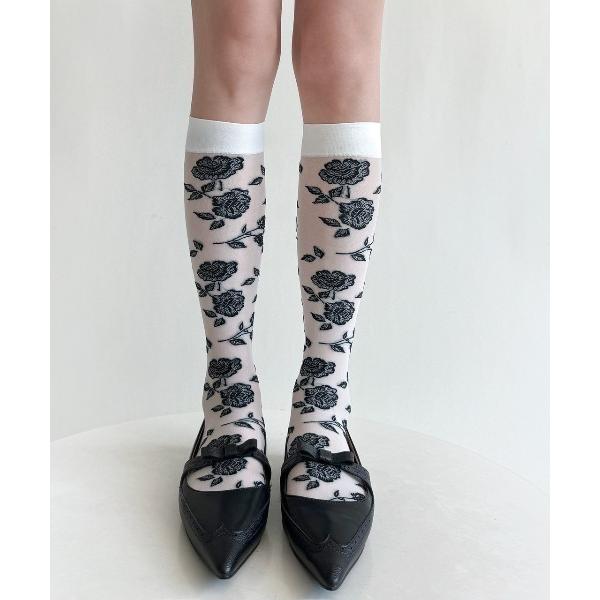 『タイムセール実施中』※このアイテムは返品・交換対象外商品です。ZOZO問い合わせ番号:93014110ショップ:Mayree，メイリーブランド:almo，アルモ，Mayree，メイリー商品名:【LAMPOON】薔薇ソックスカテゴリ:レッグ...
