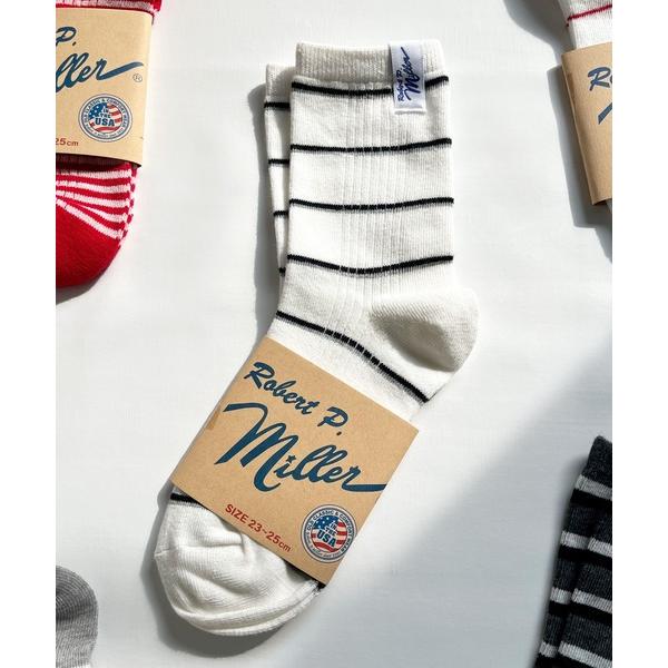 『タイムセール実施中』※このアイテムは返品・交換対象外商品です。ZOZO問い合わせ番号:93044992ショップ:IO，イオブランド:MILLER，ミラー，IO（イオ），イオ商品名:Robert P. Miller / ソックス　Mボーダー...