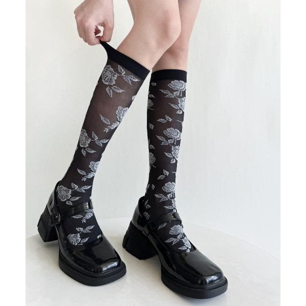 『タイムセール実施中』※このアイテムは返品・交換対象外商品です。ZOZO問い合わせ番号:93046457ショップ:UP START，アップスタートブランド:UP START，アップスタート商品名:【LAMPOON】薔薇ソックスカテゴリ:レッ...