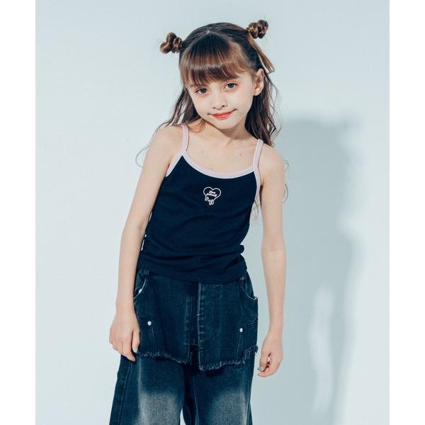 『タイムセール実施中』ZOZO問い合わせ番号:93047640ショップ:moredays store，モアデイズ・ストアブランド:URBAN CHERRY，アーバンチェリー商品名:【快適さらリブ素材】ハートプリント配色パイピングキャミソール...