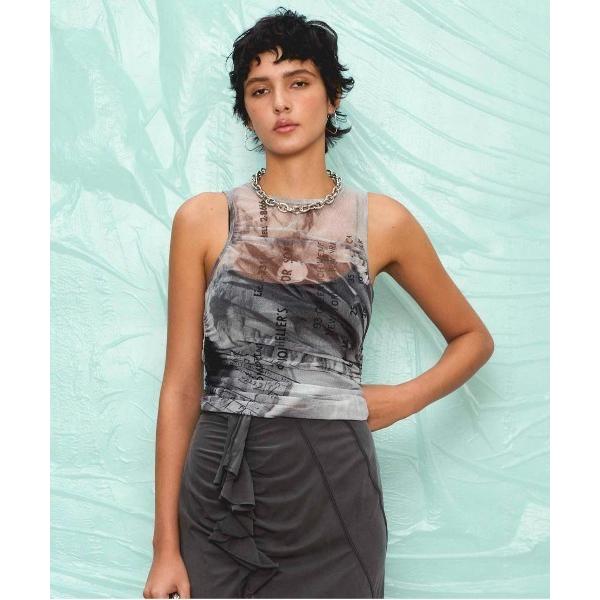 ZOZO問い合わせ番号:93048193ショップ:MAISON SPECIAL，メゾン スペシャルブランド:MAISON SPECIAL，メゾンスペシャル商品名:Tulip Gather Mesh Tank Top/チューリップギャザーメッ...