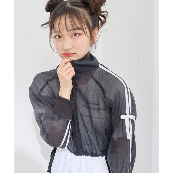 『タイムセール実施中』ZOZO問い合わせ番号:93080356ショップ:cross marche，クロスマルシェブランド:BISKEE，ビスキー商品名:サイドライン×リボン シアーブルゾンカテゴリ:ジャケット/アウター>ブルゾンブラン...