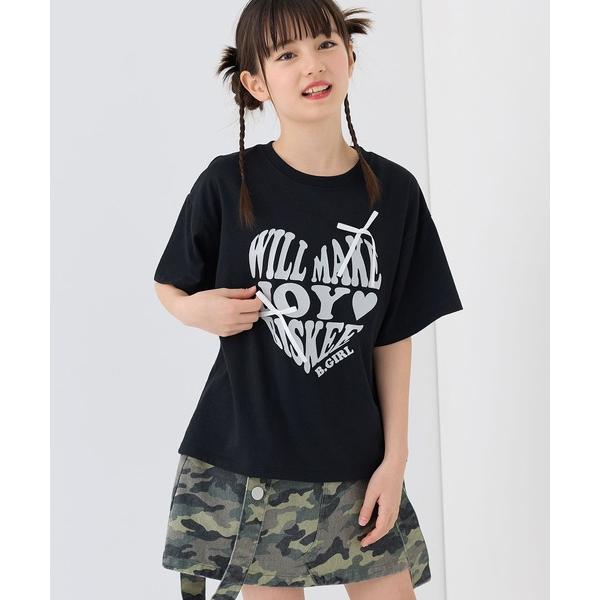 ZOZO問い合わせ番号:93080358ショップ:cross marche，クロスマルシェブランド:BISKEE，ビスキー商品名:ラメハートロゴ×リボンTシャツ/カットソーカテゴリ:トップス>Tシャツ/カットソーブランド品番:2125...