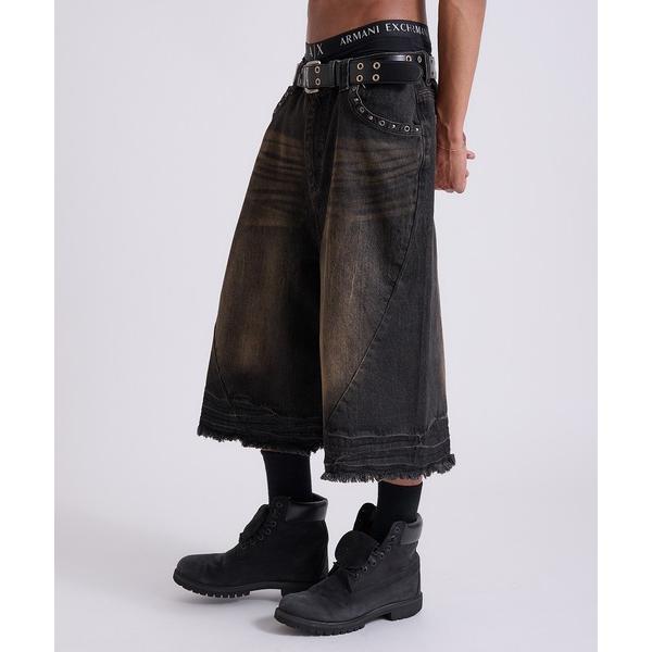 『セール実施中』ZOZO問い合わせ番号:93081105ショップ:FTW，エフティーダブリューブランド:ANDER HUNK，アンダーハンク商品名:Overdyed Studed Baggy Jorts / オーバーダイスタッズバギージョー...